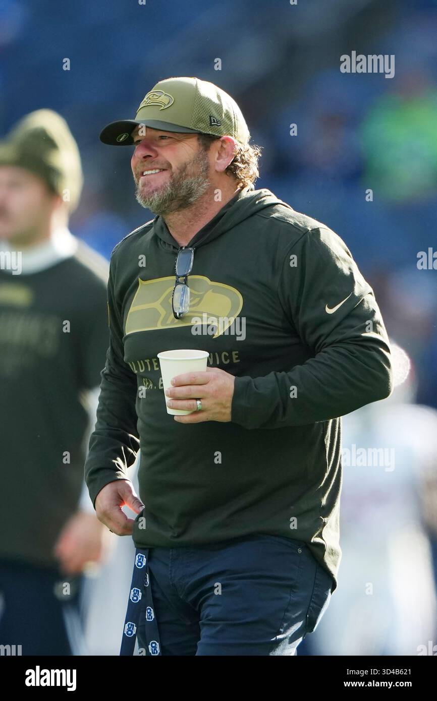 Seattle Seahawks general manager John Schneider smiles as he walks on ...