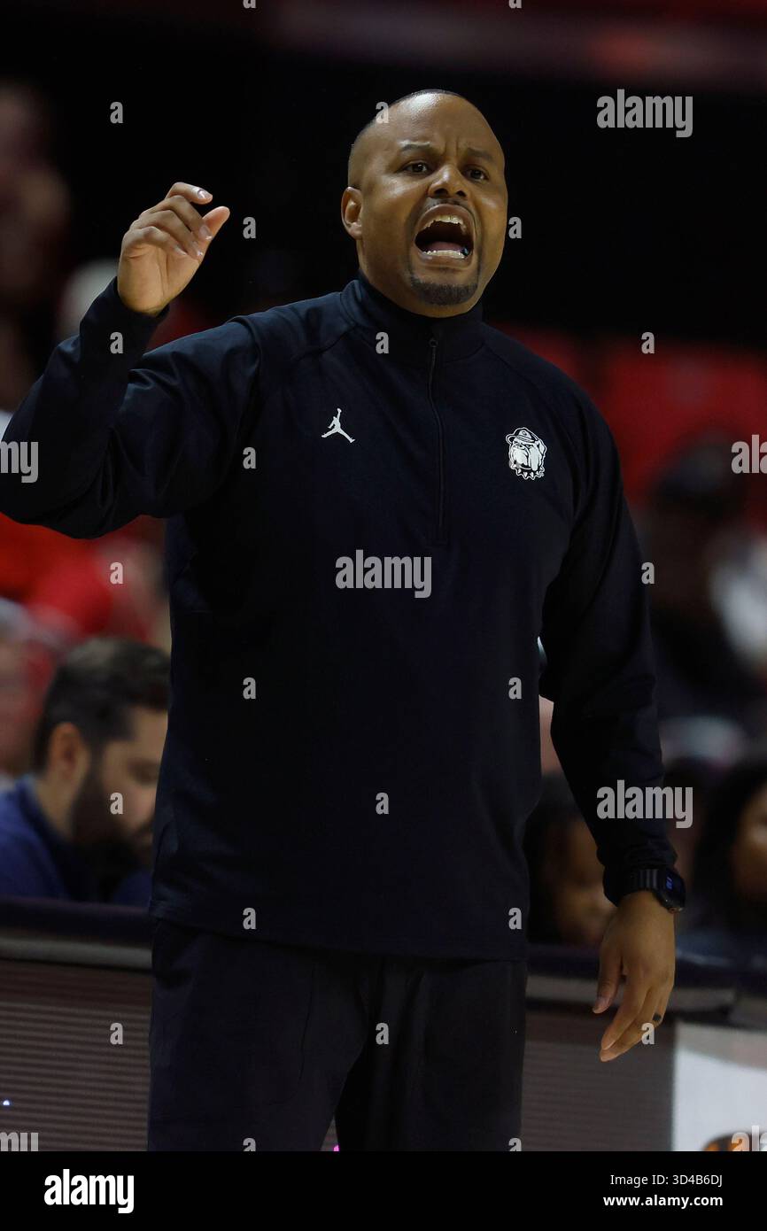 Georgetown head coach Darnell Haney during the first half of an NCAA ...