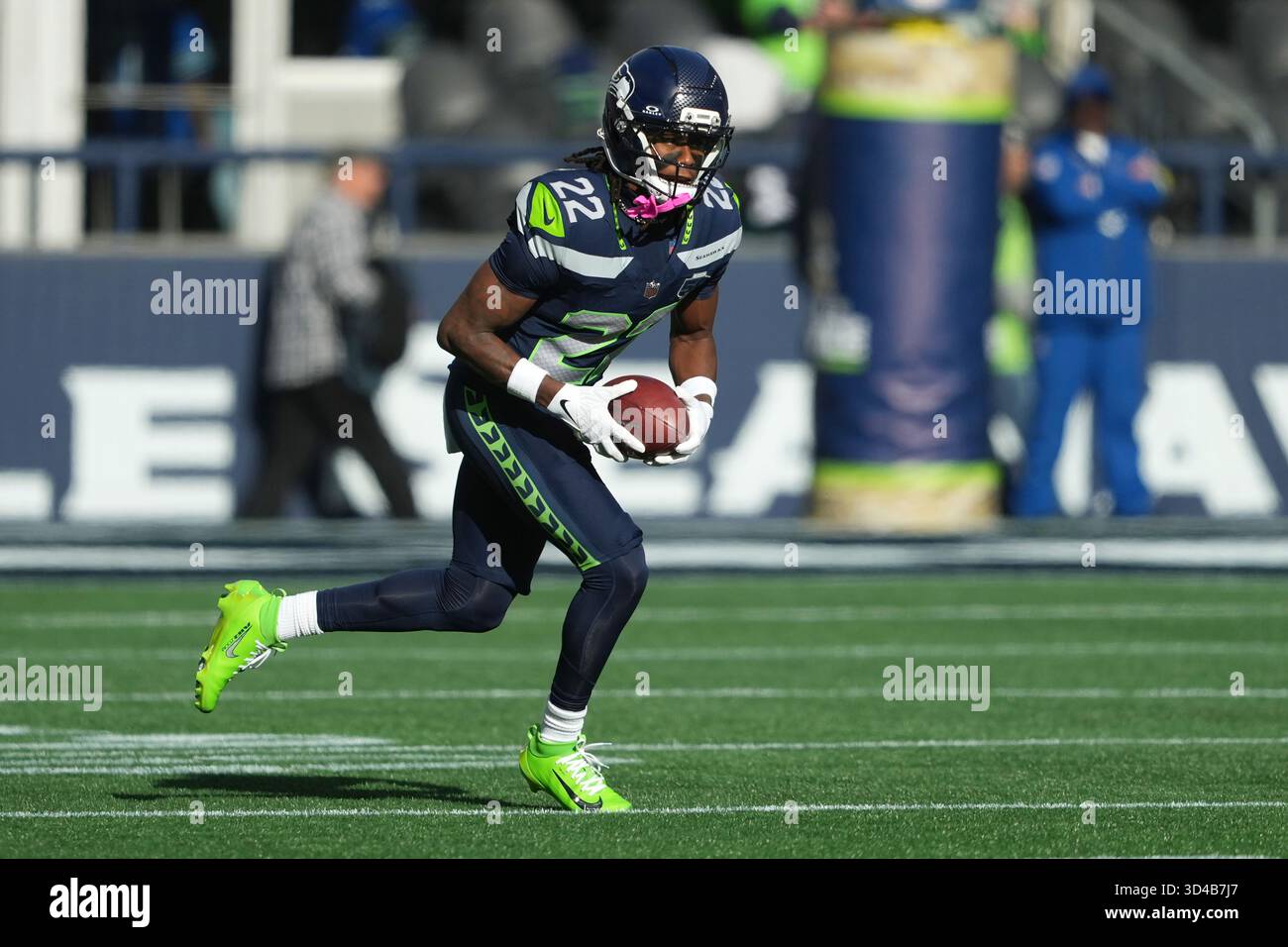 Seattle Seahawks wide receiver Rashid Shaheed warms up prior to an NFL ...