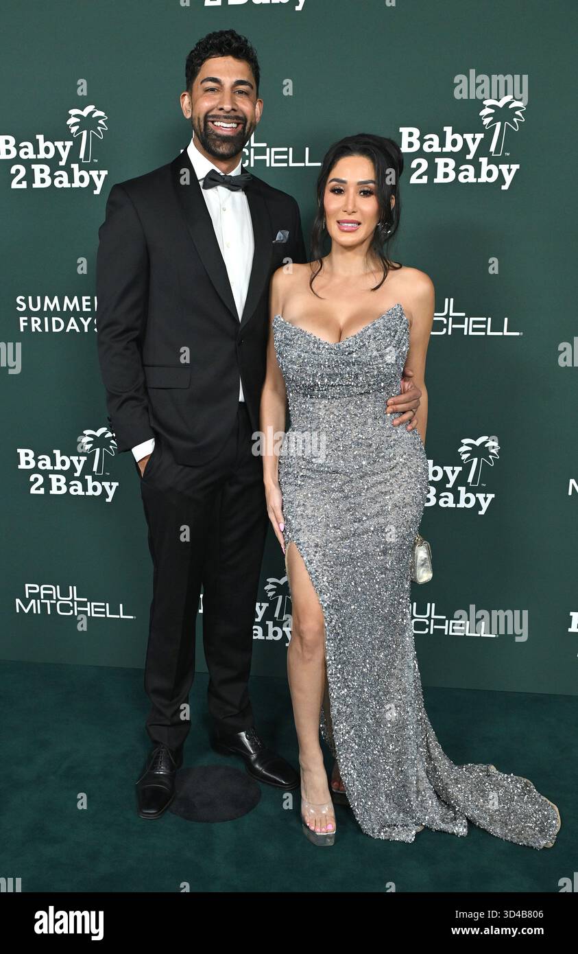 Dhar Mann and Laura Avila arriving to the 2025 Baby2Baby Gala presented ...