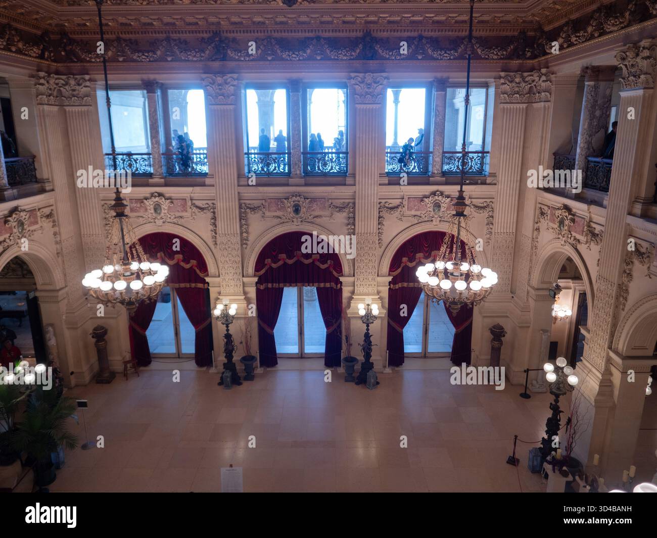 The Great Hall at the Breakers, a Gilded Age mansion located in Newport ...