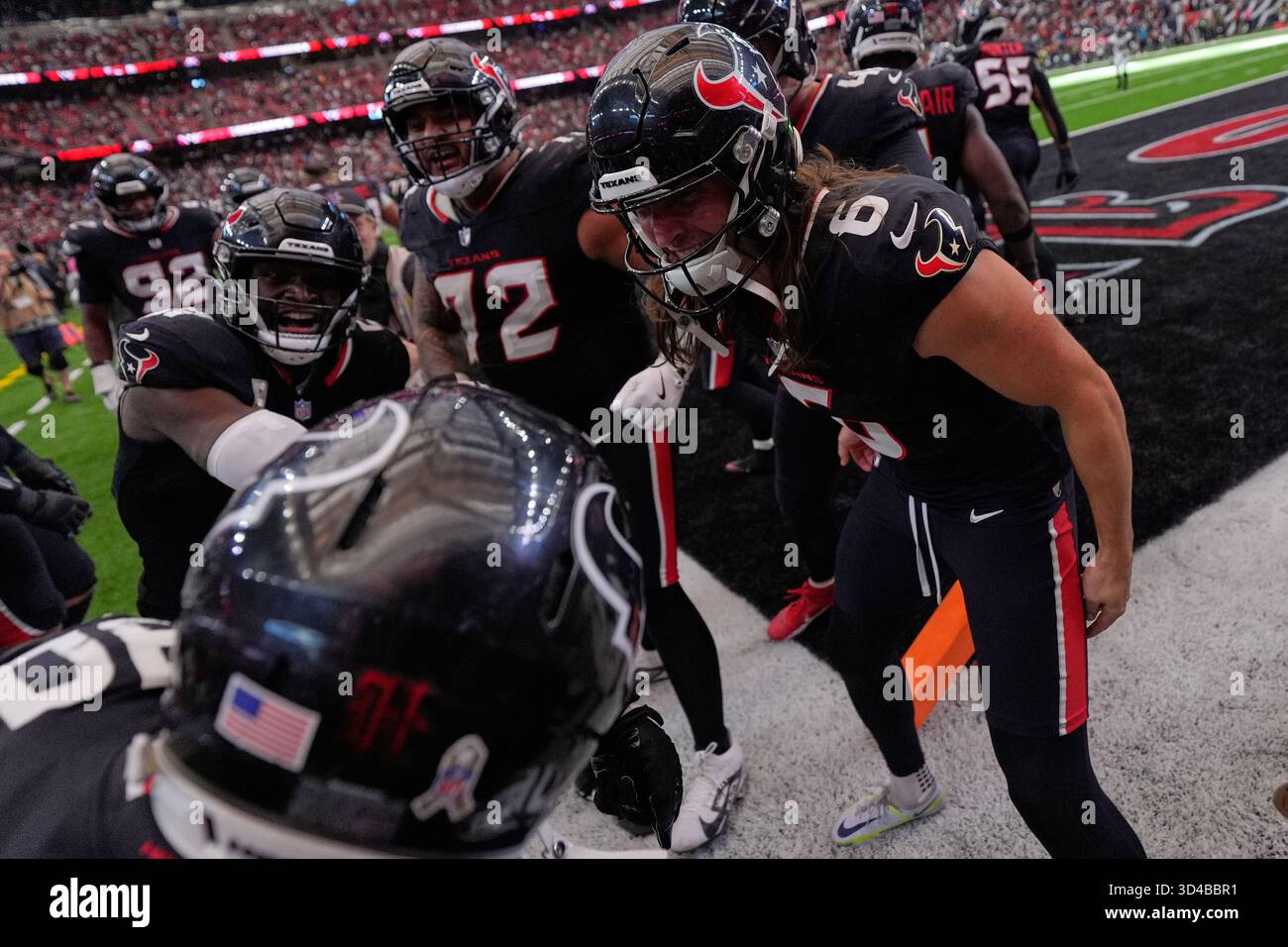 Houston Texans defensive tackle Sheldon Rankins (90) celebrates with ...