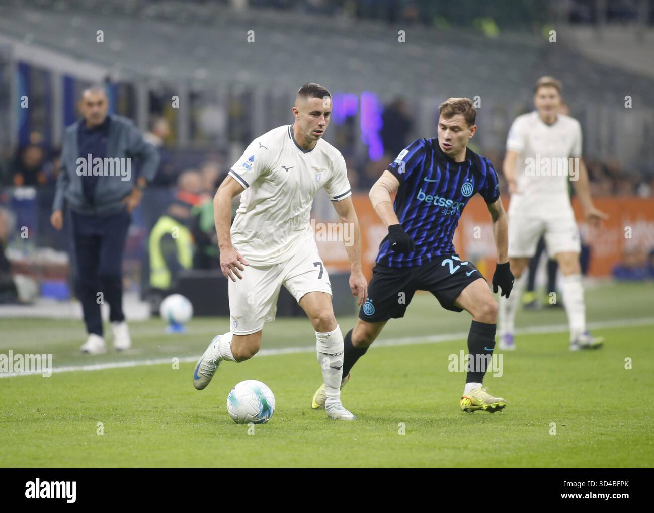 Adam Marusic of SS Lazio and Nicolo Barella of FC Inter during the ...