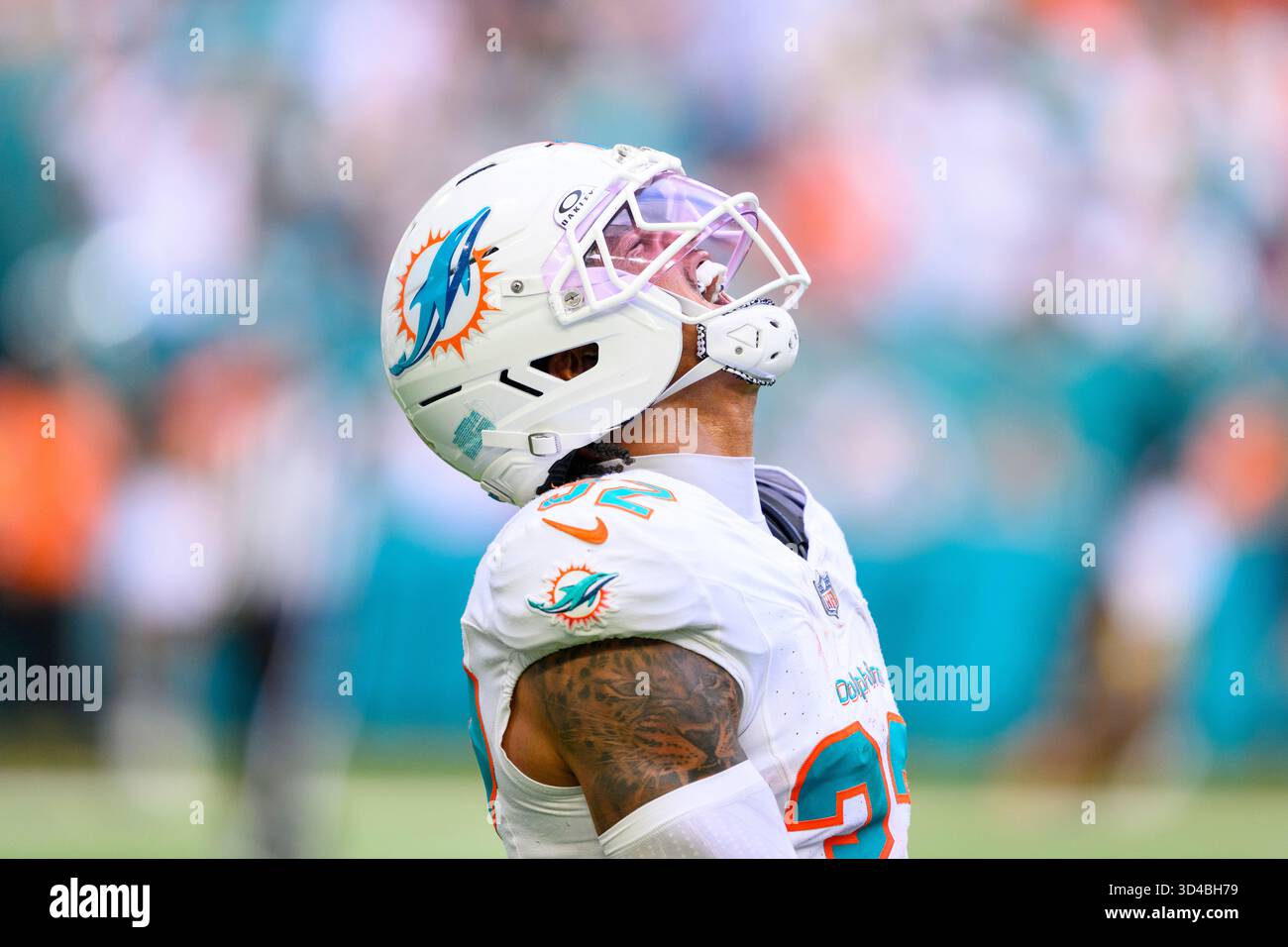 Miami Dolphins cornerback JuJu Brents (32) yells as he celebrates ...