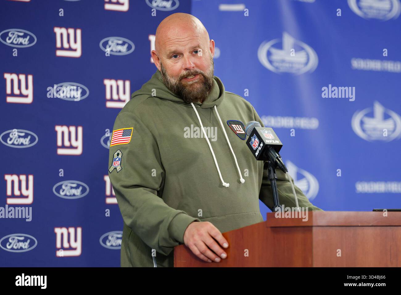 New York Giants head coach Brian Daboll speaks during a news conference ...