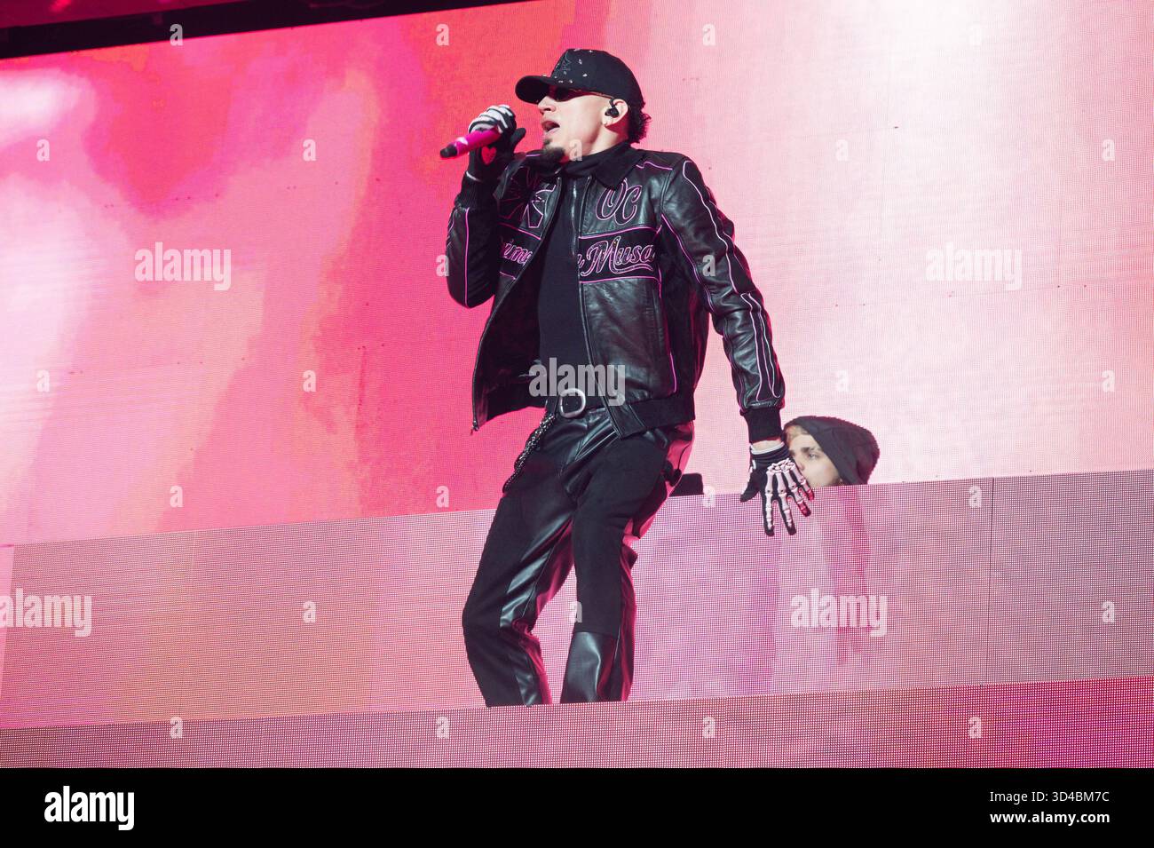 Omar Courtz performs during a concert at the Movistar Arena in Madrid ...