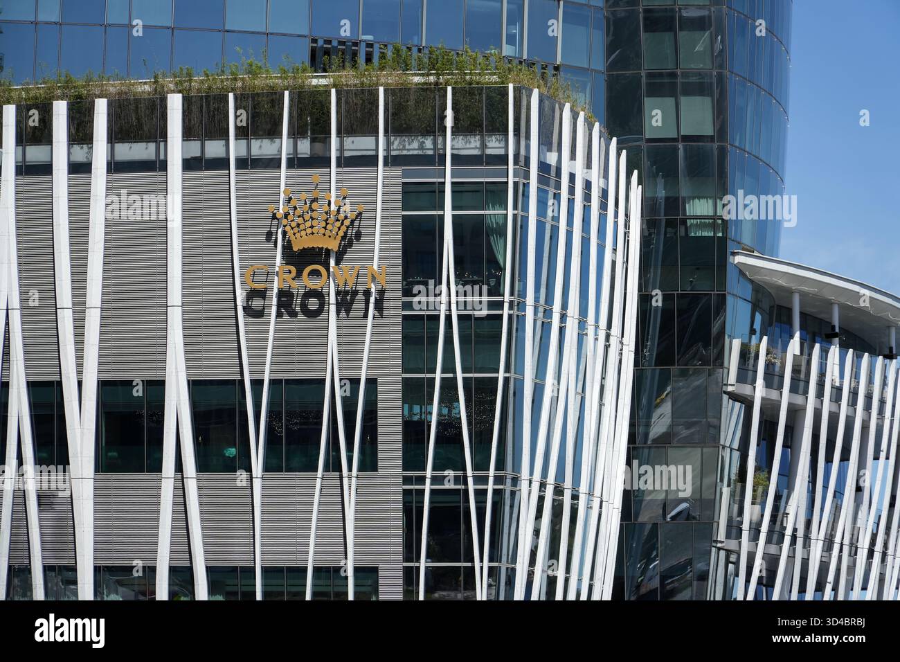 Crown Towers Sydney is a modern architectural facade with distinctive ...