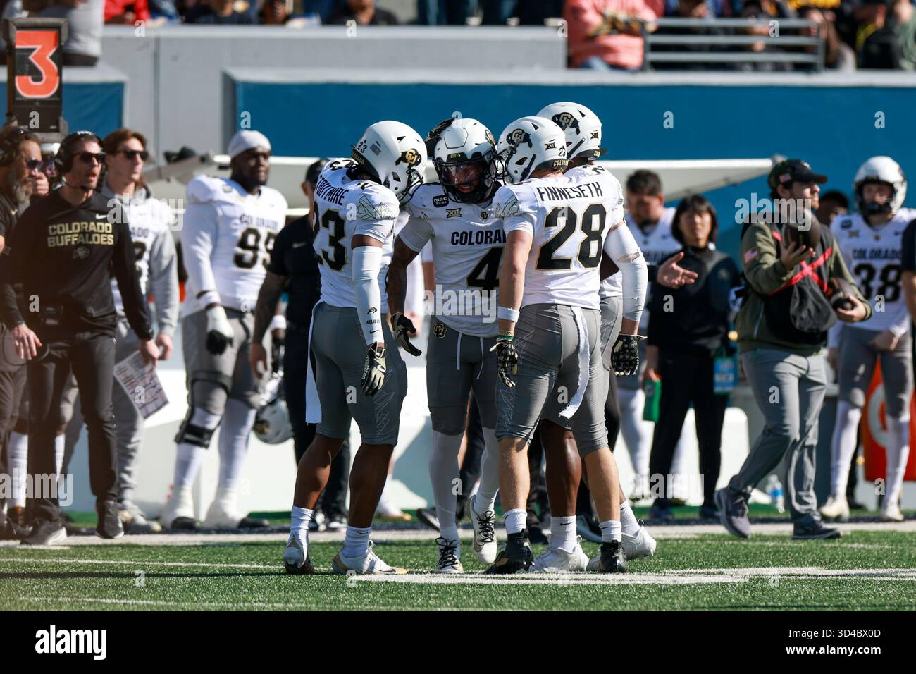 November 8, 2025: Colorado Buffaloes defensive players celebrate after ...
