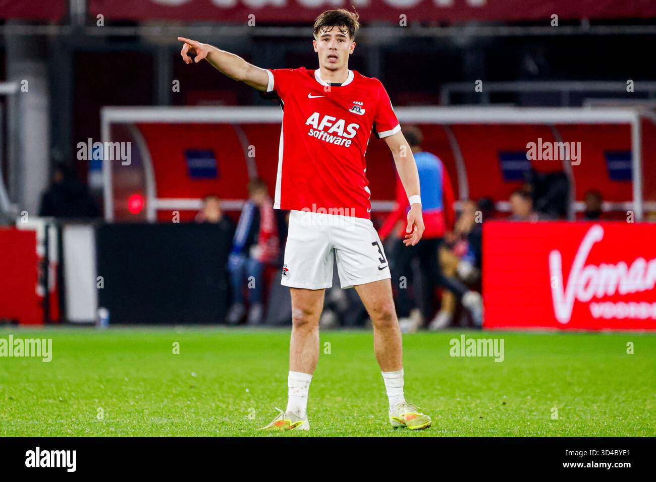 Wouter Goes of AZ Alkmaar gestures during the Dutch Eredivisie match ...