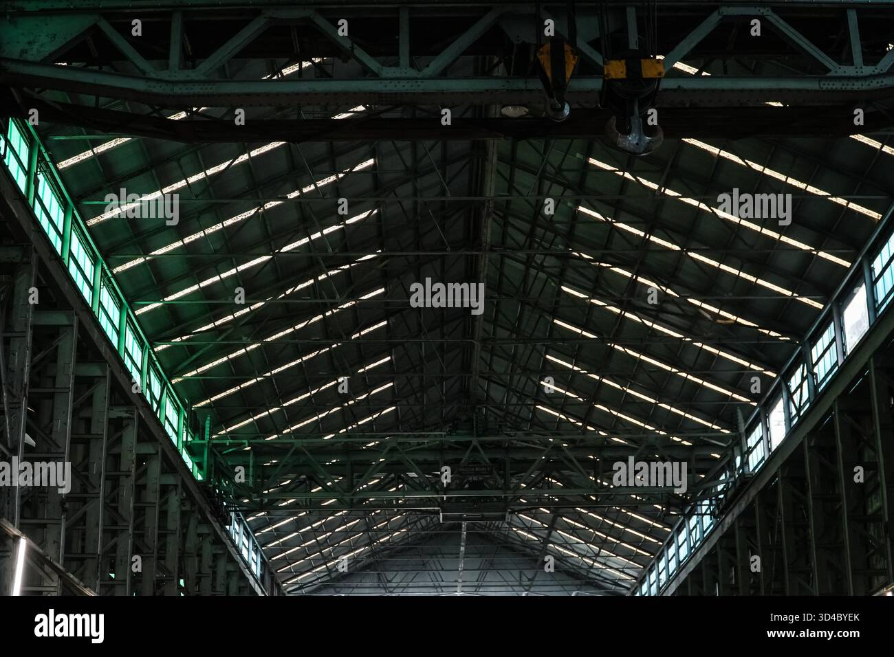 Cockatoo Island industrial precinct interior showing the complex roof ...
