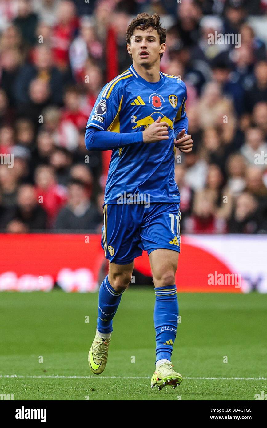 Brenden Aaronson of Leeds United during the Premier League match ...