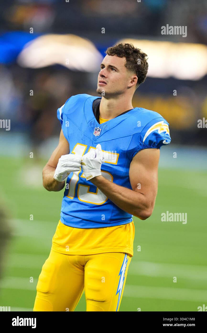 Los Angeles Chargers wide receiver Ladd McConkey (15) stands on the ...
