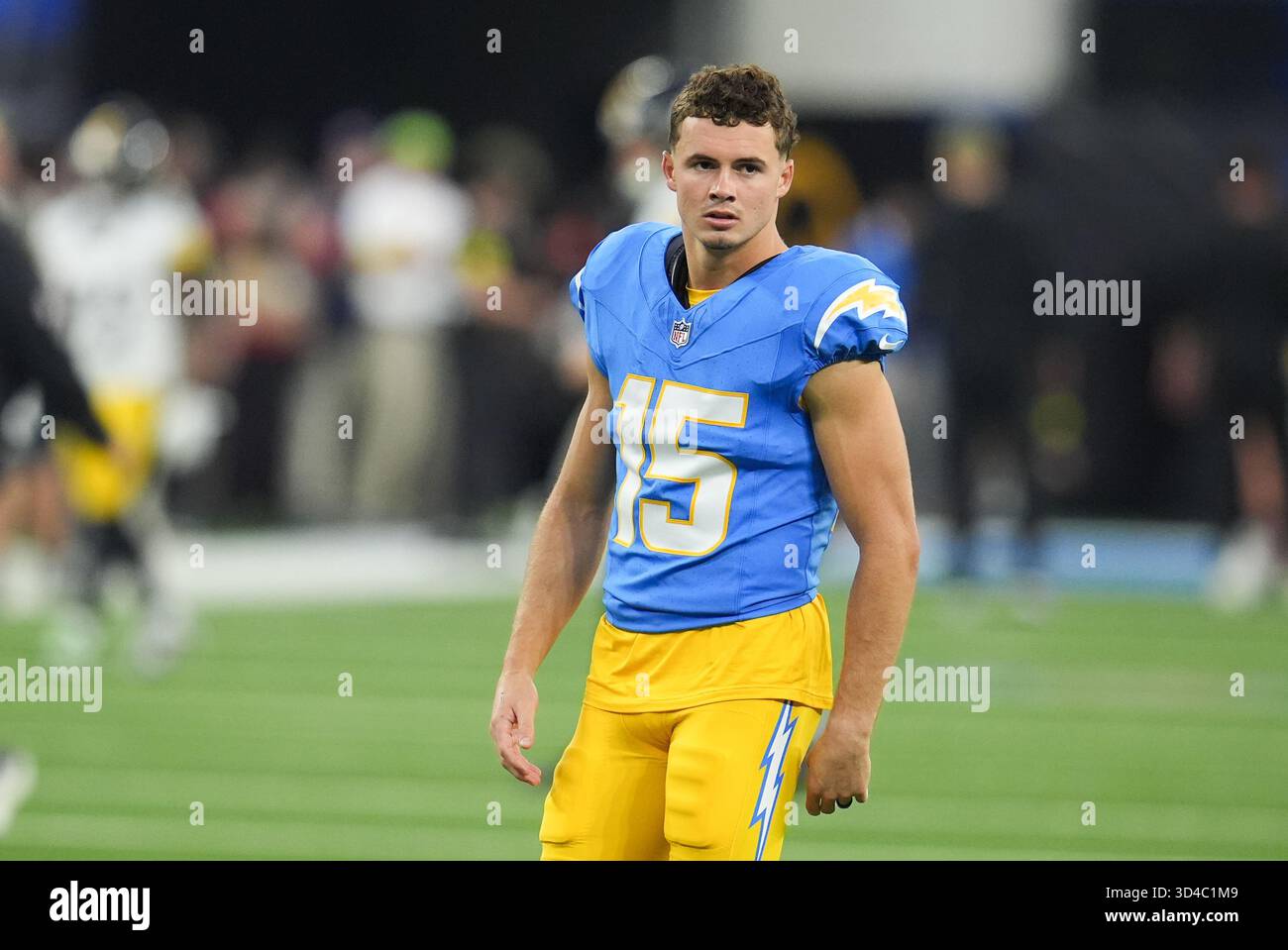 Los Angeles Chargers wide receiver Ladd McConkey (15) stands on the ...