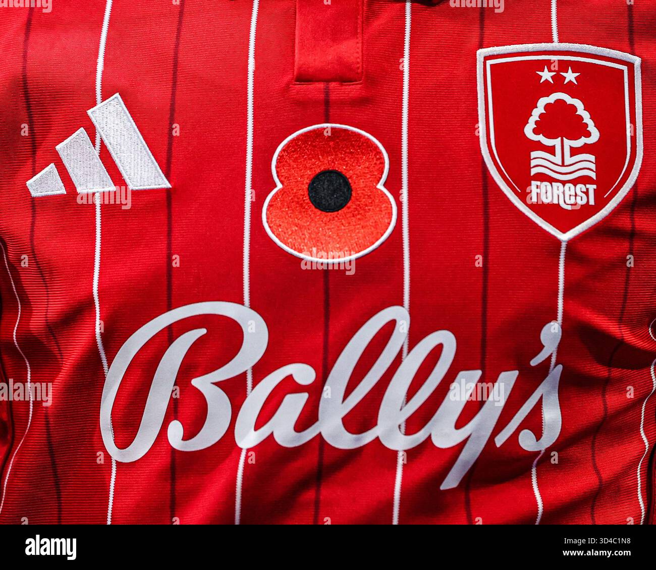 The Remembrance Day poppy on the front of the Nottingham Forest home ...