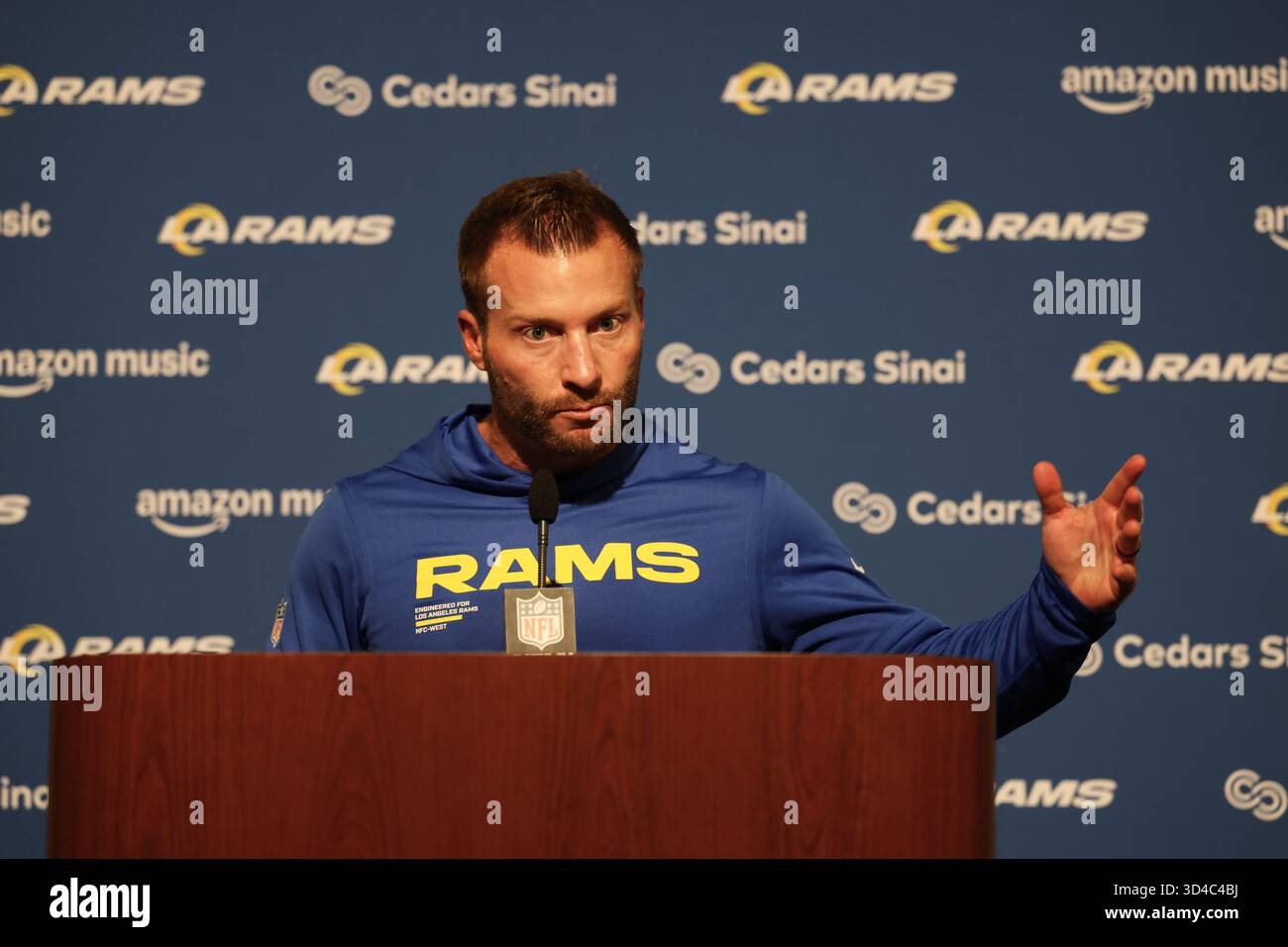 Los Angeles Rams head coach Sean McVay speaks at a news conference ...