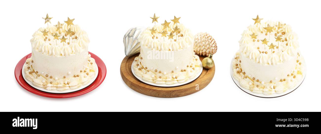 Beautiful delicious sponge cake holiday Cut Out Stock Images & Pictures ...