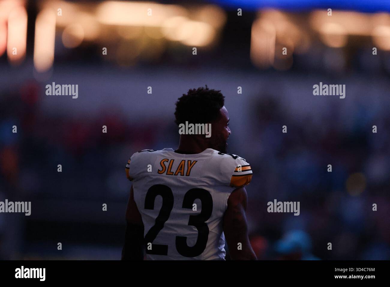 Pittsburgh Steelers cornerback Darius Slay (23) walks on the sideline ...