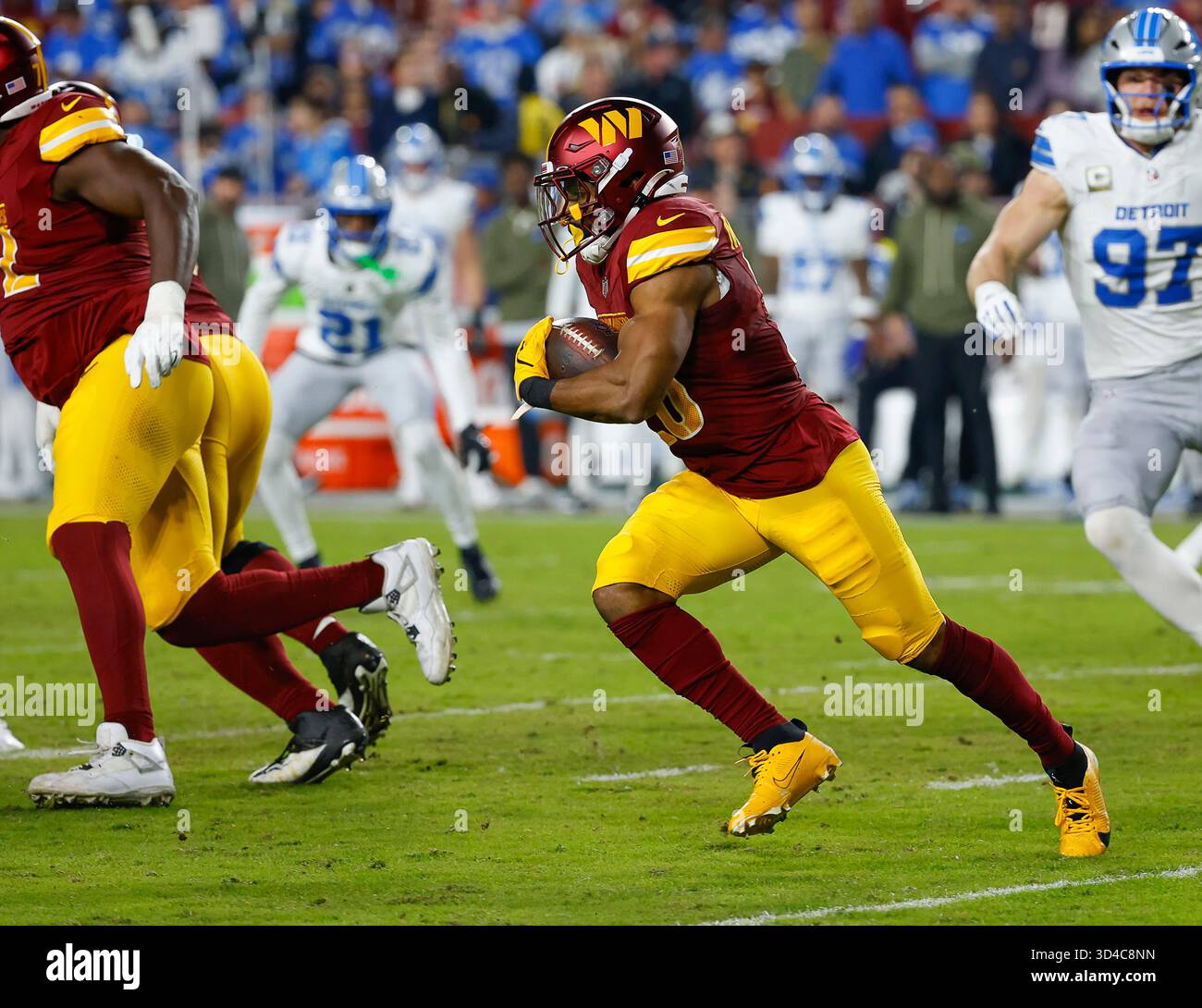 Nov 9, 2025: Washington Commanders RB #26 Jeremy McNichols runs with ...