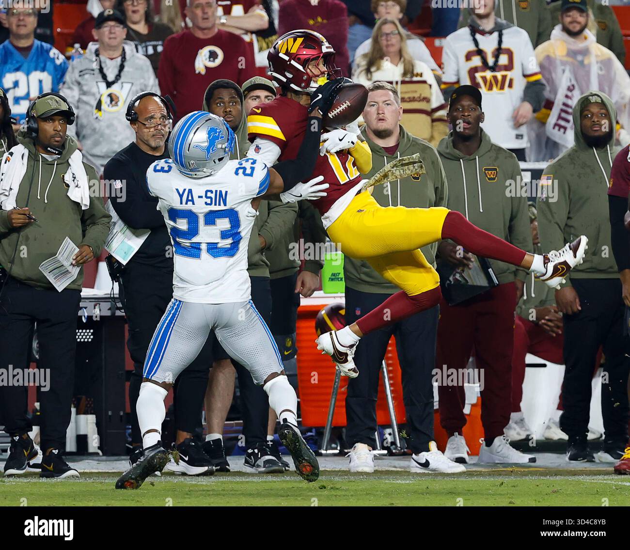 Nov 9, 2025: Detroit Lions CB/LC #23 Rock Ya-Sin knocks the ball away ...