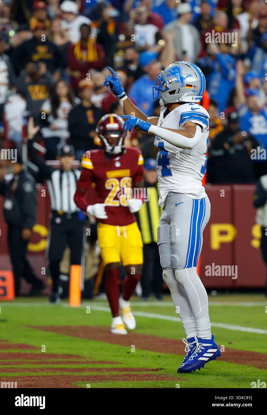 Nov 9, 2025: Detroit Lions WR #14 Amon-Ra St. Brown celebrates a ...
