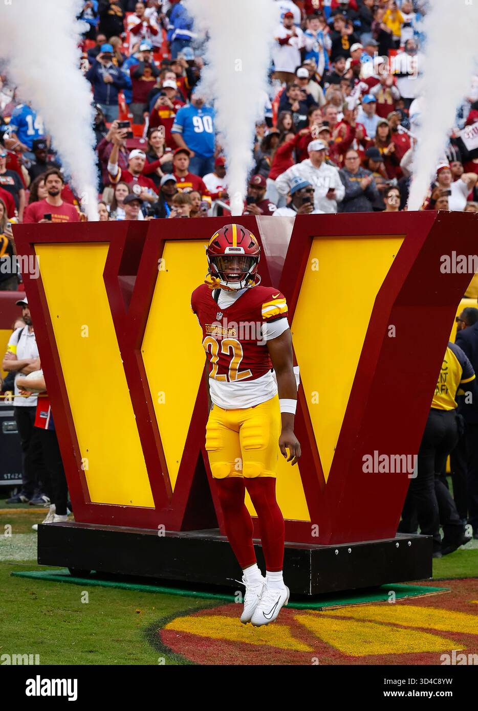 Nov 9, 2025: Washington Commanders RB #22 Jacory Croskey-Merritt comes ...