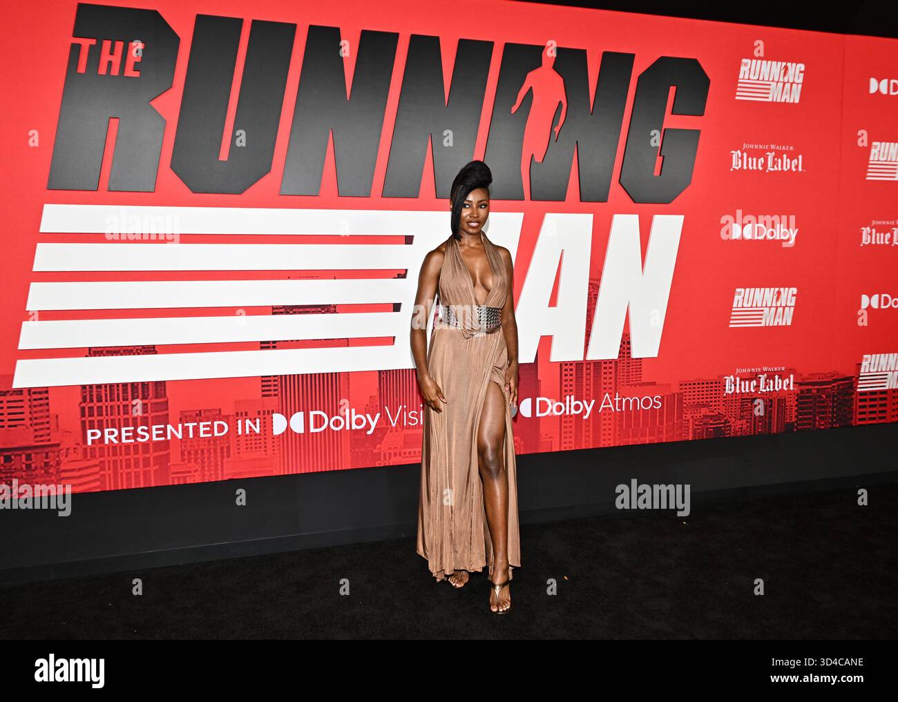 Jayme Lawson attends the premiere of "The Running Man" at AMC Lincoln ...
