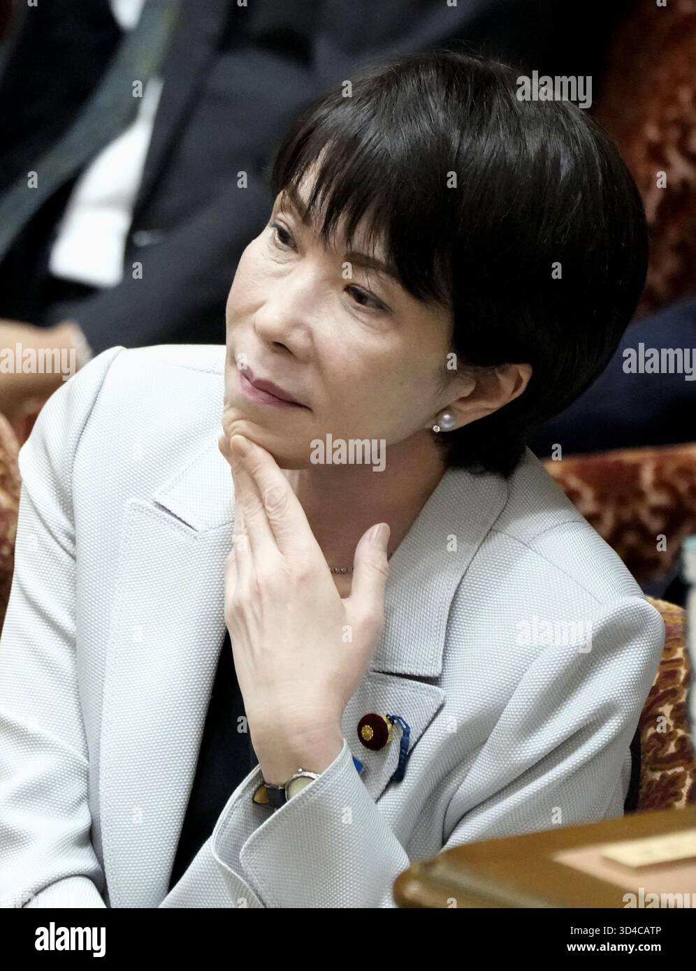 Japanese Prime Minister Sanae Takaichi attends a session of the House ...