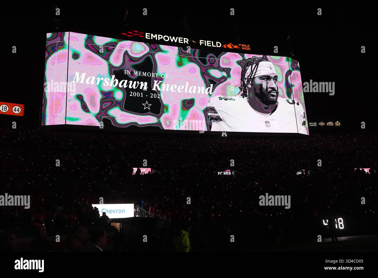 Tribute to Dallas Cowboys' Marshawn Kneeland in the first half of an ...