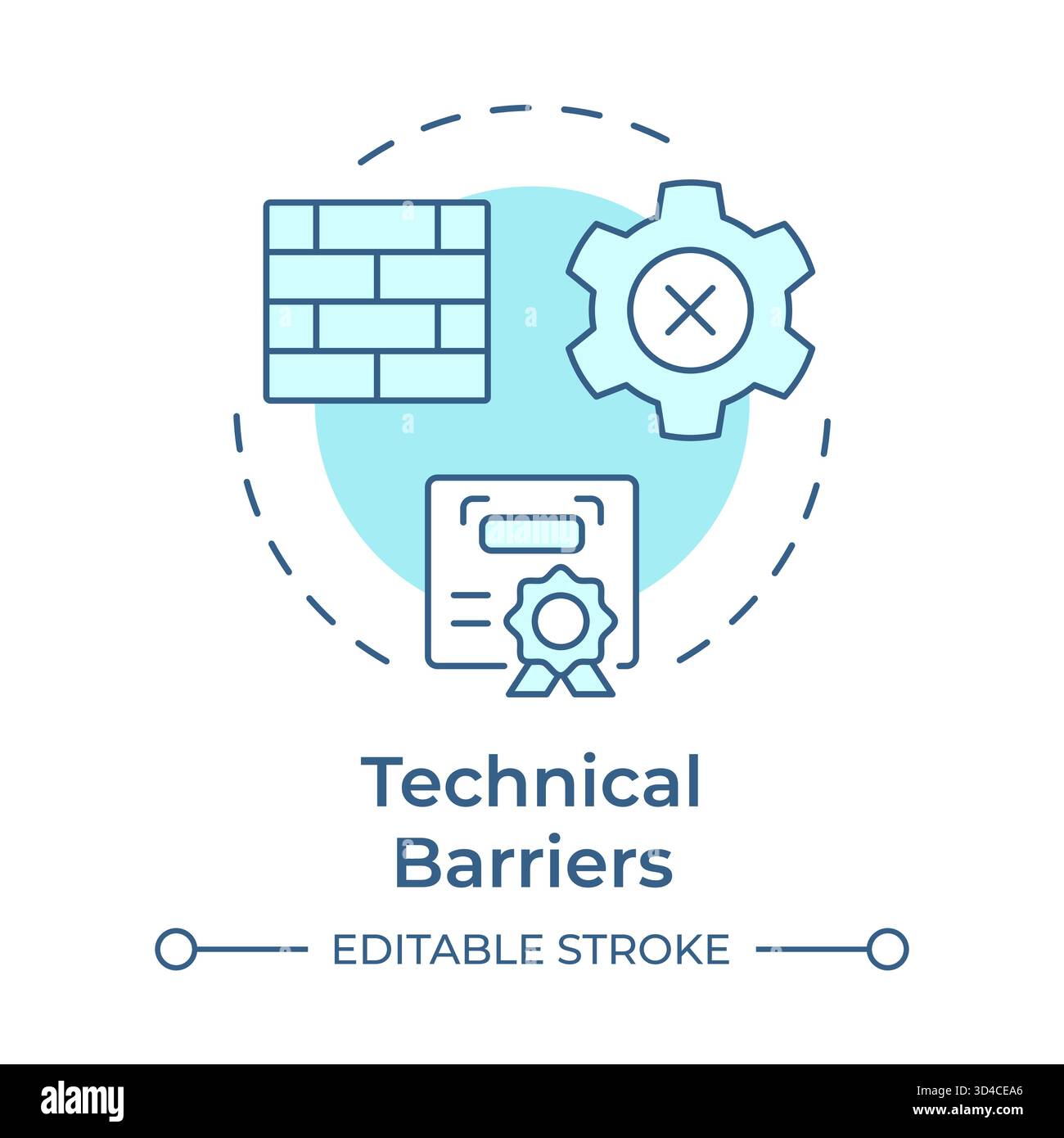 Technical barriers soft blue concept icon Stock Vector Image & Art - Alamy