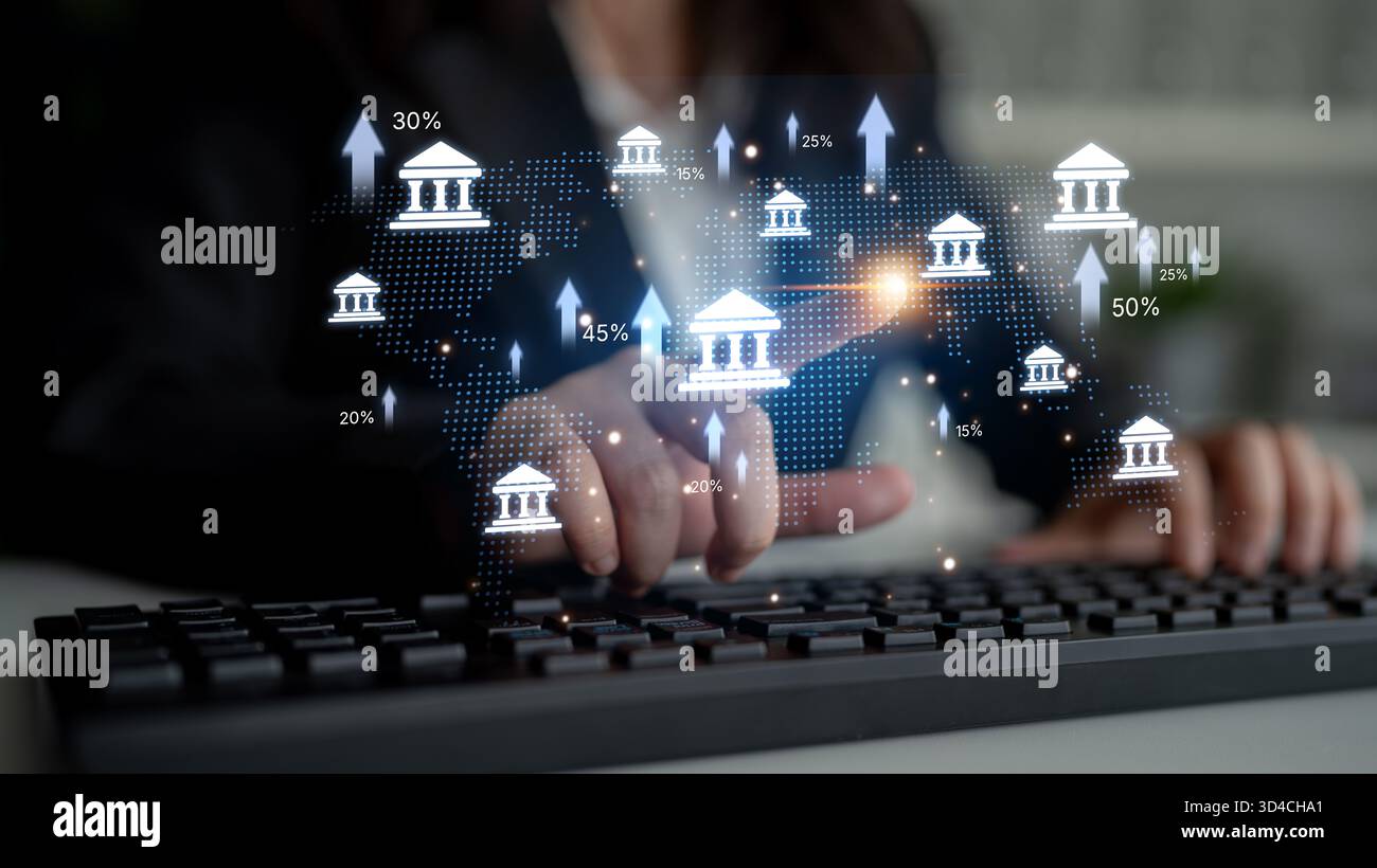Online banking and digital banking innovation combining finance and ...