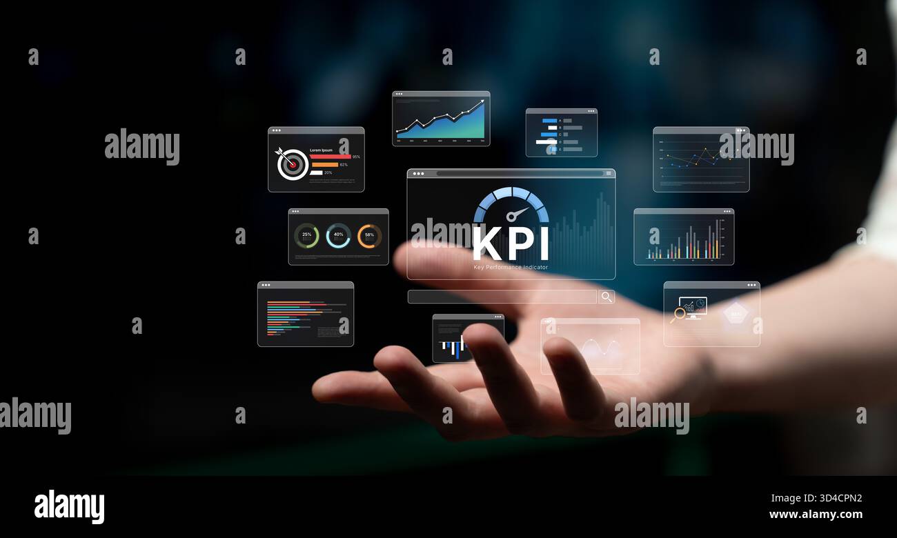 A business intelligence dashboard displaying various Key Performance ...