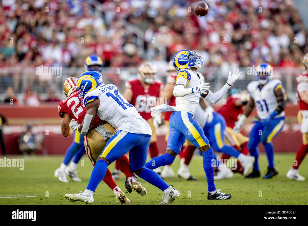 Los Angeles Rams cornerback Emanuel Forbes Jr. (1) catches an ...