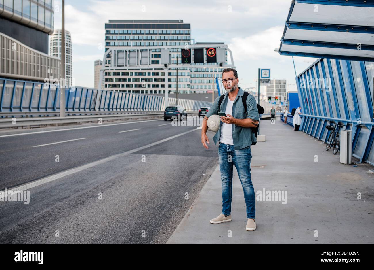 Bearded man backpack training hi-res stock photography and images - Alamy