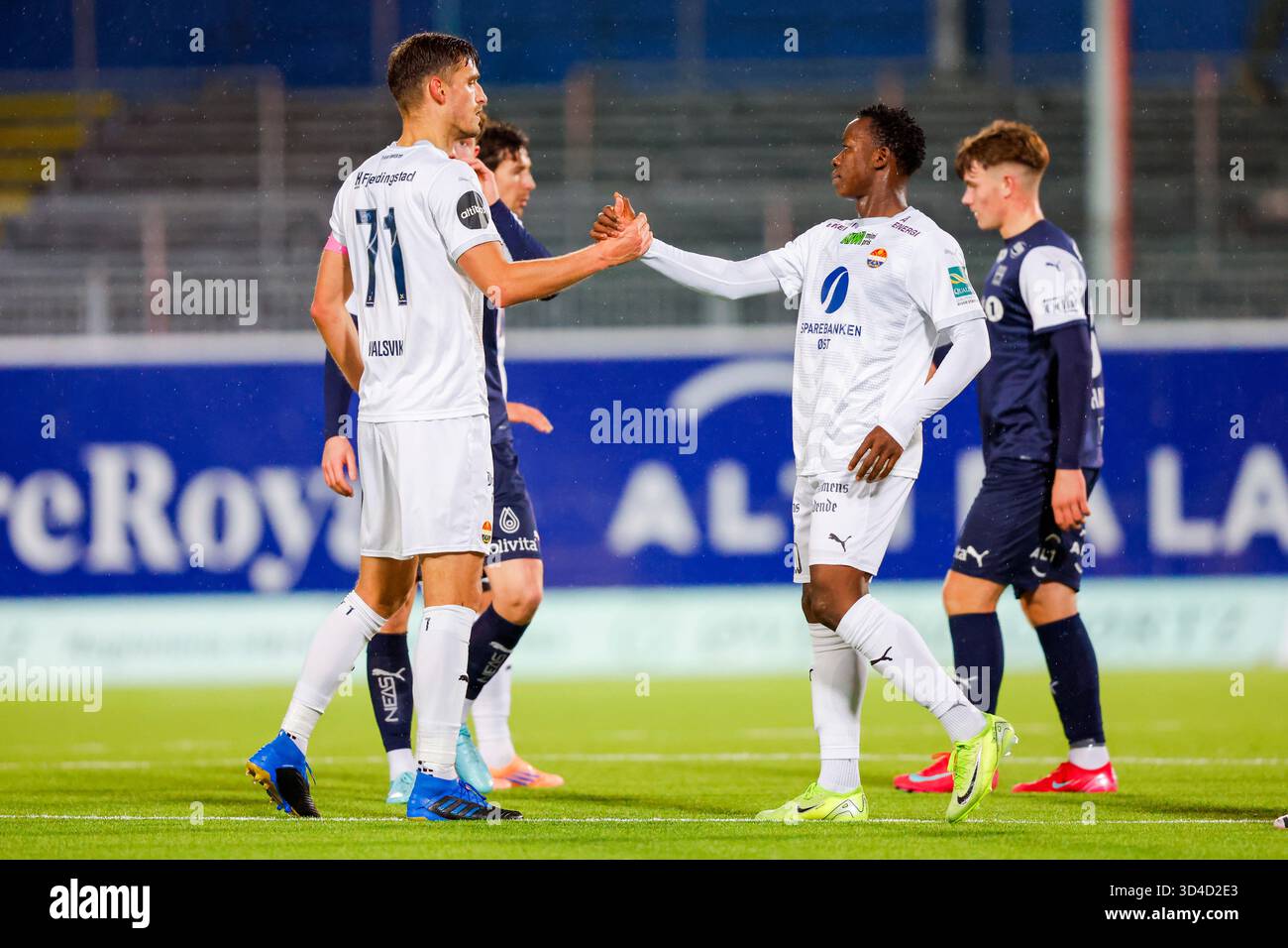 Kristiansund 20251109. Strømsgodset's Alie Conteh and Gustav Valsvik ...