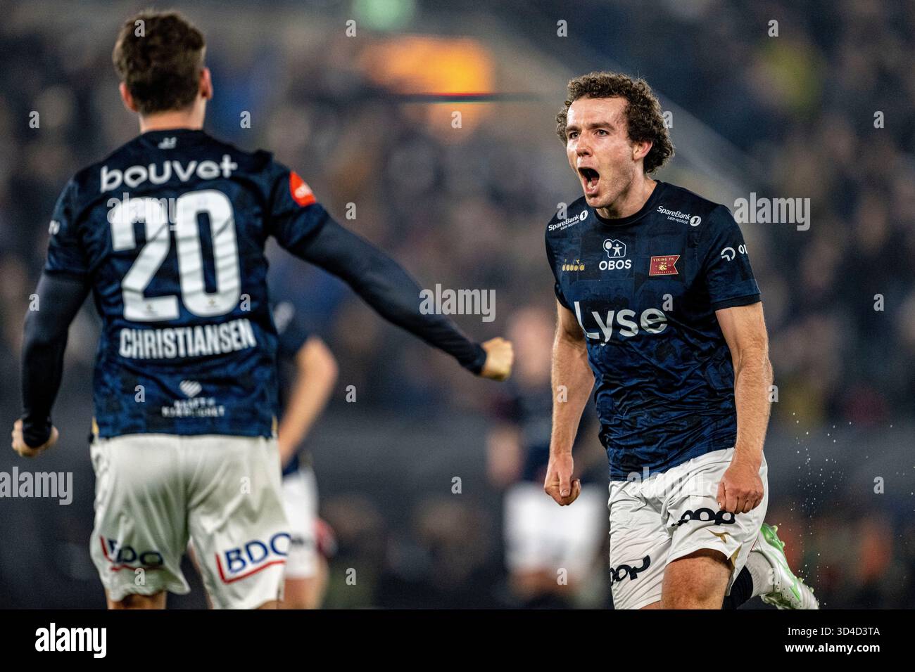 Stavanger 20251108. Vikings Joe Bell cheers during the elite series ...