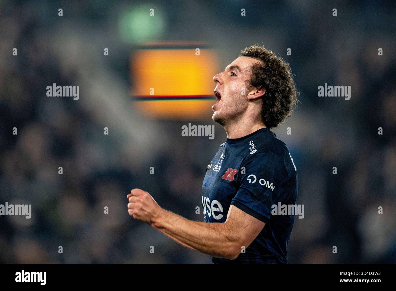 Stavanger 20251108. Vikings Joe Bell cheers during the elite series ...