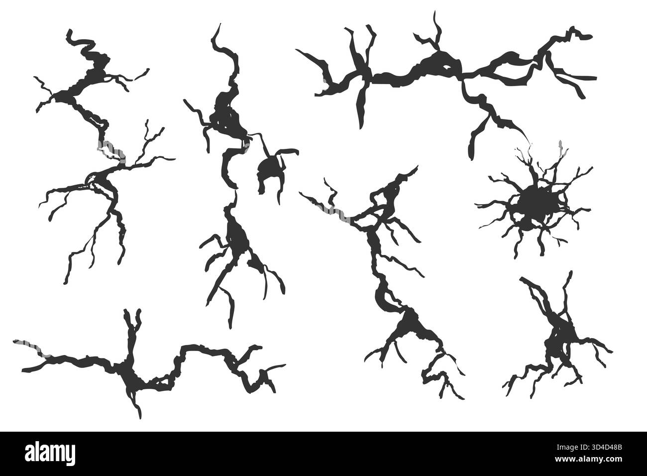Crack wall, ground texture breaks on land surface. Ground fissure line ...