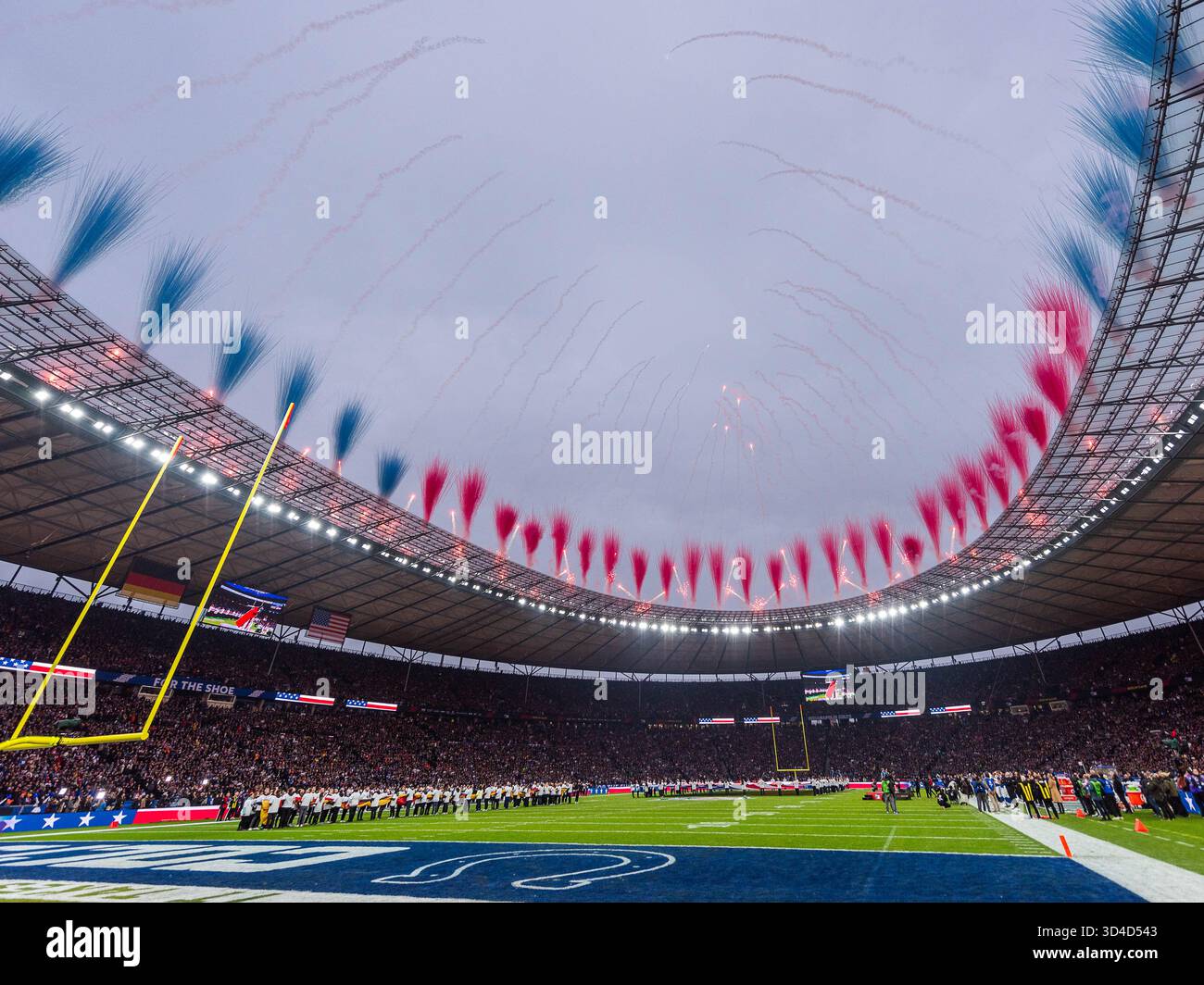 Fireworks after the American national anthem, Indianapolis Colts vs ...