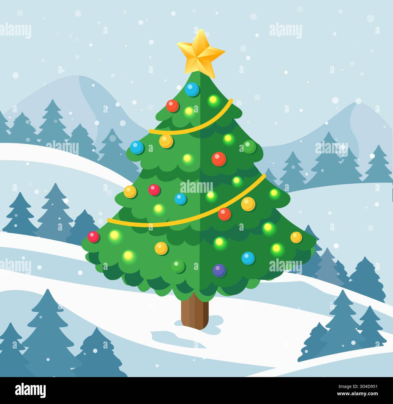 Pine tree garland glowing Stock Vector Images - Alamy