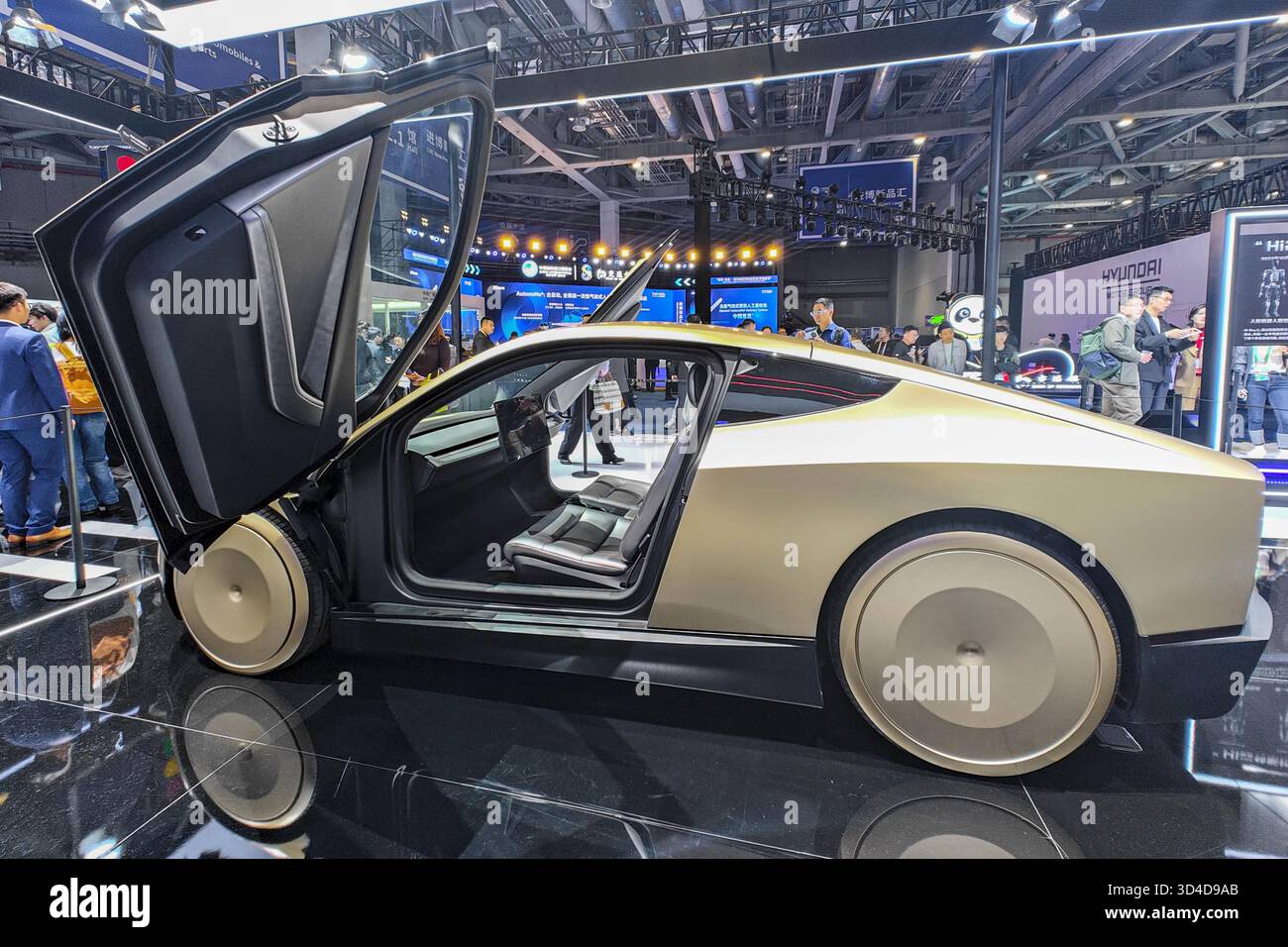 Photo shows the booth of Tesla at the 8th China International Import ...