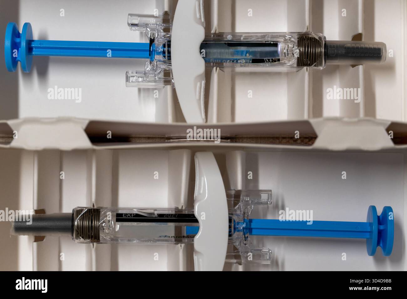 Pre-filled syringes containing medication for healthcare treatment ...