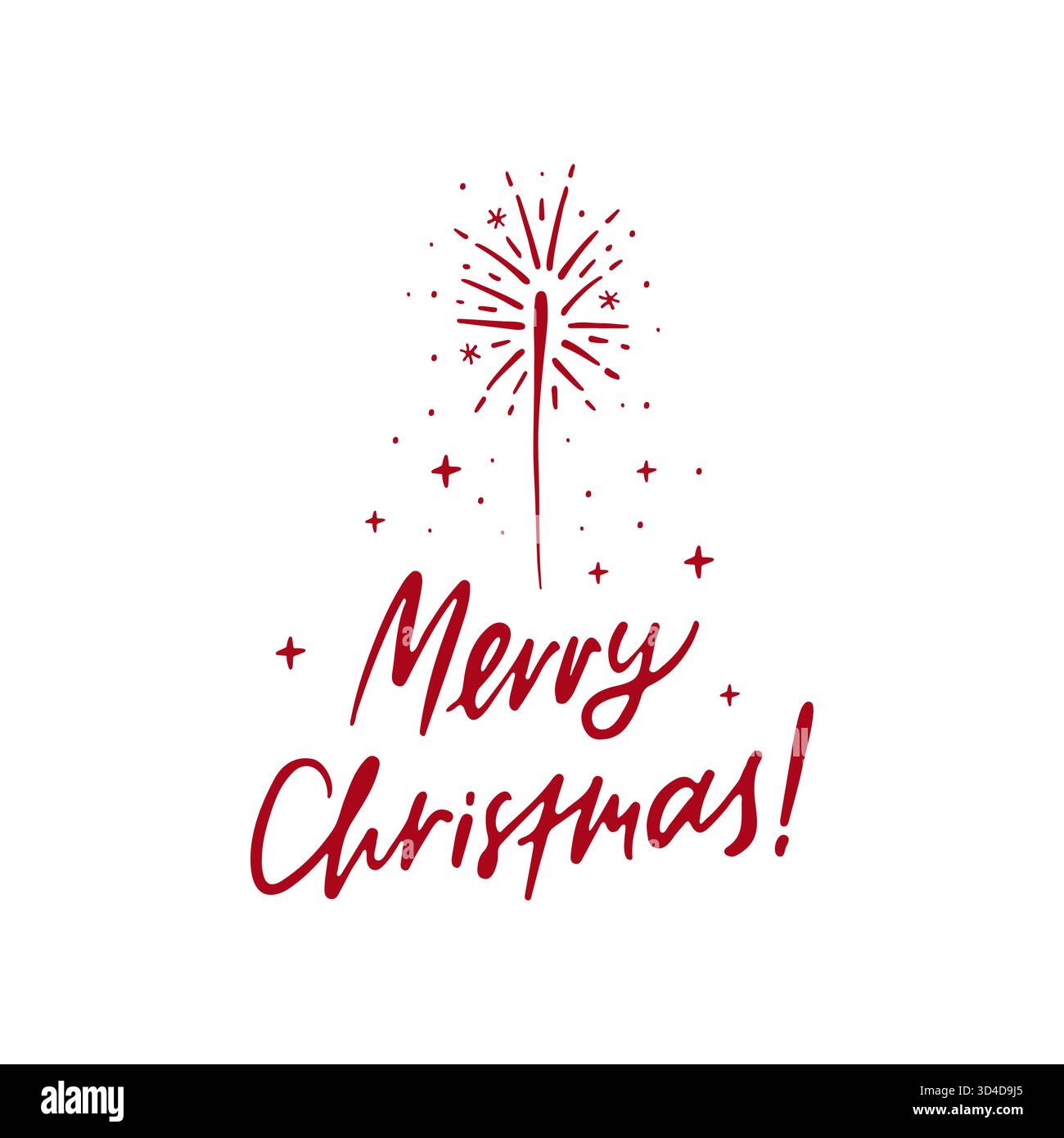 Handdrawn lettering merry christmas Cut Out Stock Images & Pictures - Alamy