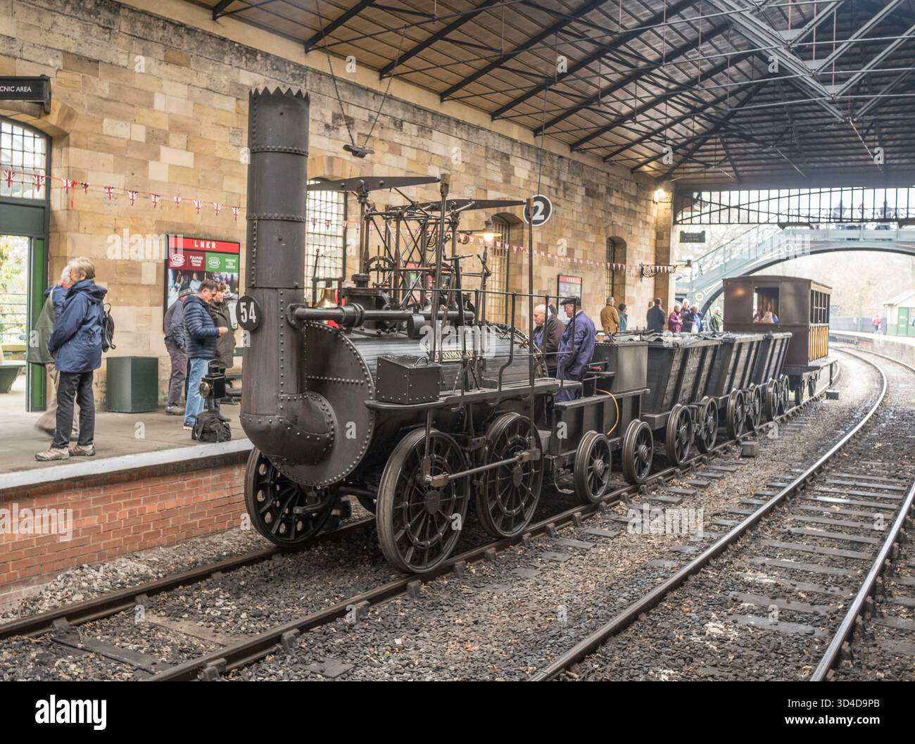 Pickering UK 9th November 2025 The replica steam locomotive Stephenson ...