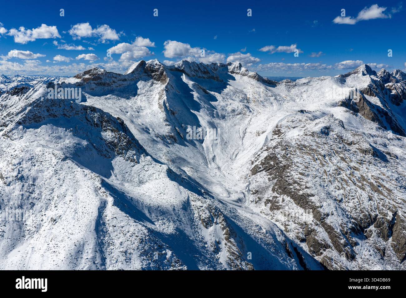 Aerial photo shows the spectacular view of the Dagu Glacier in Heishui ...