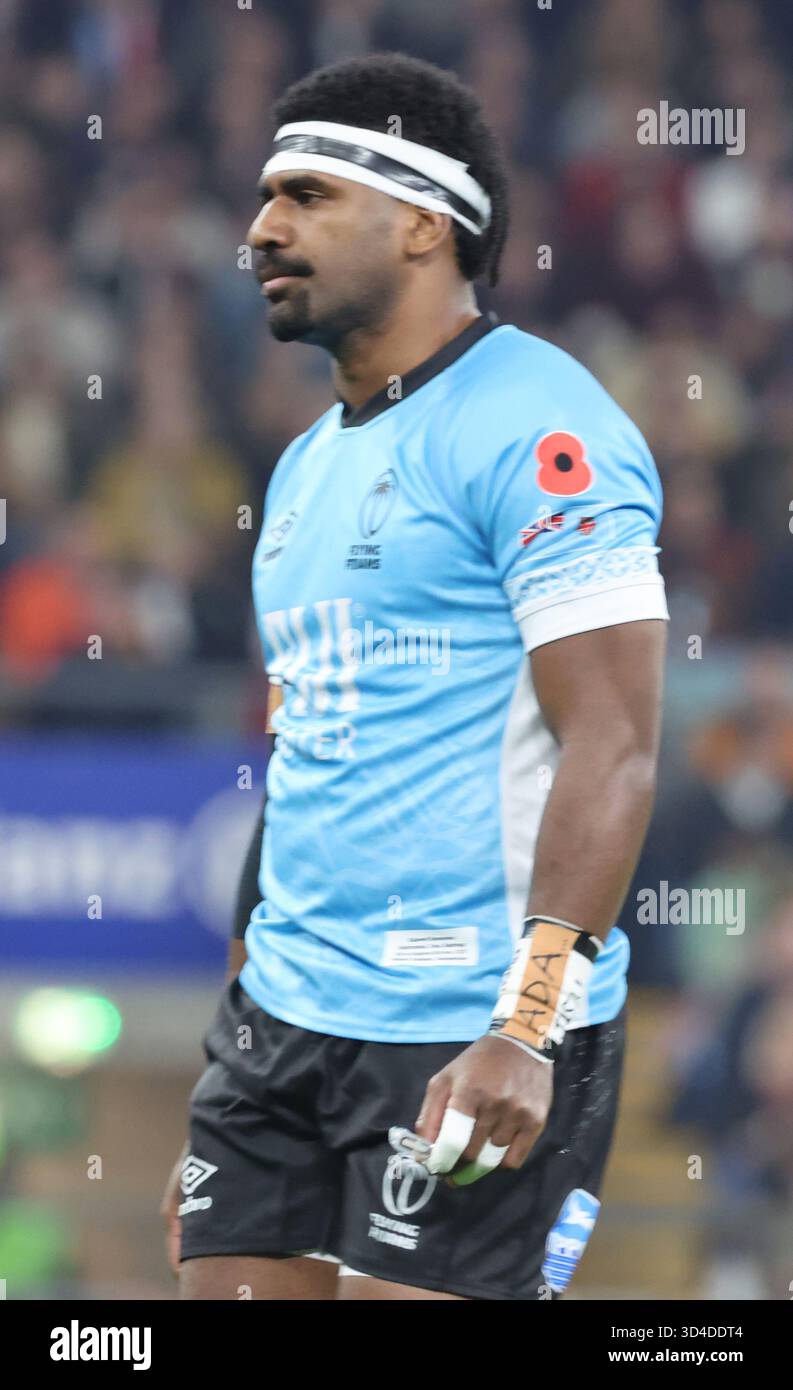 Kalaveti Ravouvou of Fiji in action during Quilter Nations Series match ...