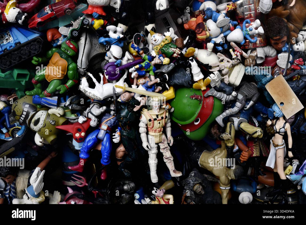Numerous Plastic Characters in shop window - Paris - France Stock Photo ...