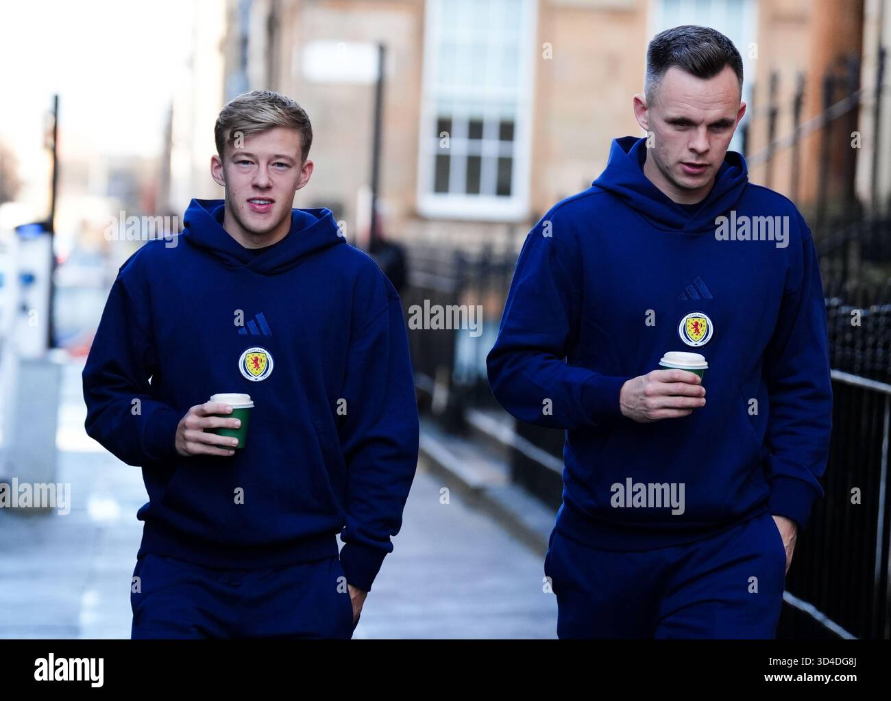 Scotland's Lawrence Shankland (right) and Connor Barron leaving the ...