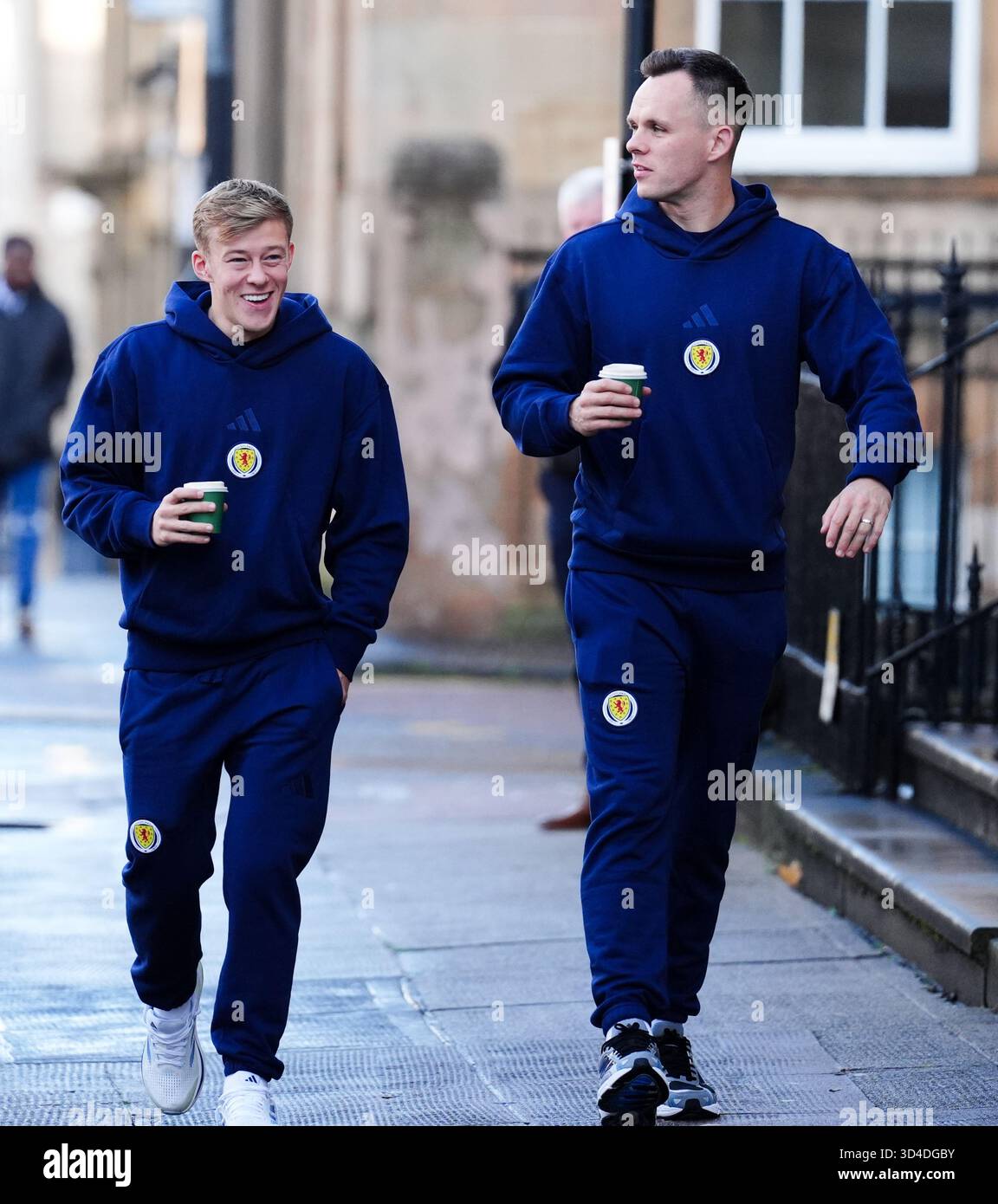 Scotland's Lawrence Shankland (right) and Connor Barron at the team ...