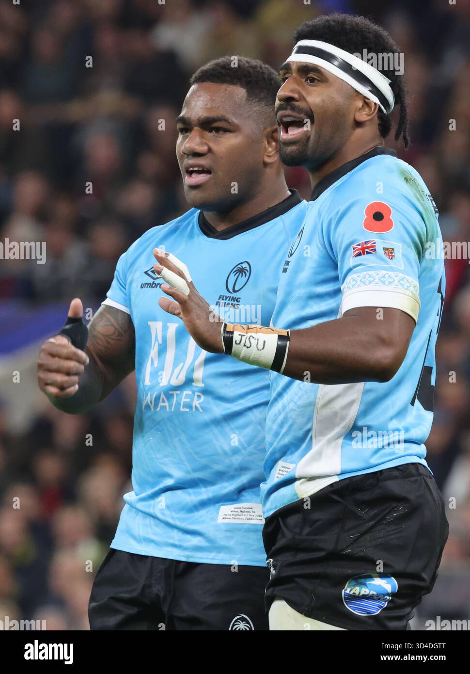 L-R Josua tuisova of Fiji and Kalaveti Ravouvou of Fiji in action ...