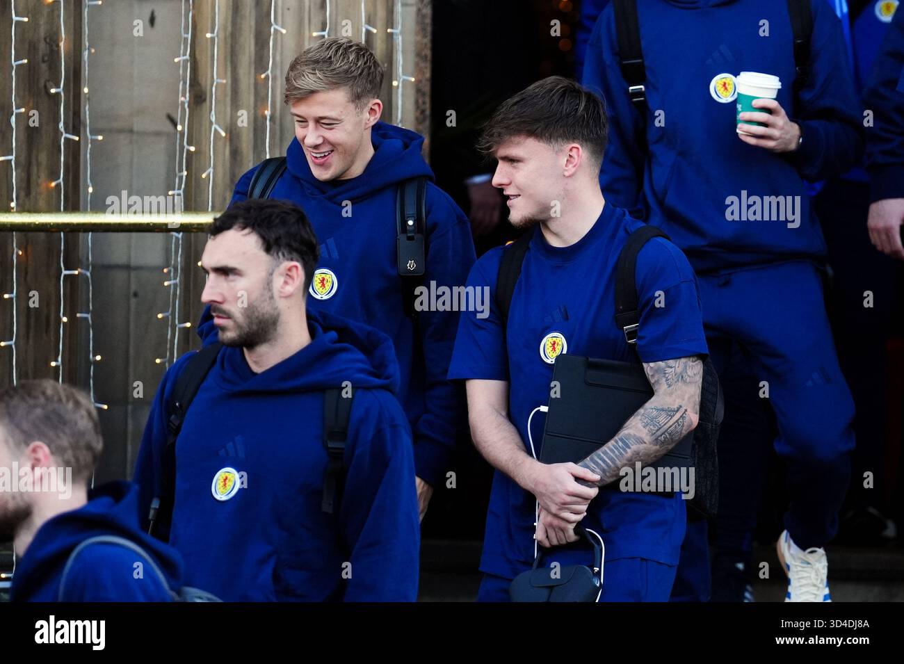 Scotland's Ben Gannon-Doak and Connor Barron leaving the team hotel in ...